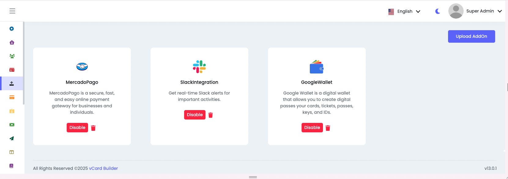 Infy vCard Saas : Mercado Pago Payment Integration Add on by infyomlabs